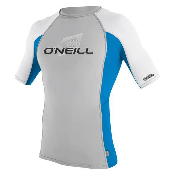 Mens Rashies Oneill Skins Short Sleeve Crew Lunar Brtblu Wht Surf