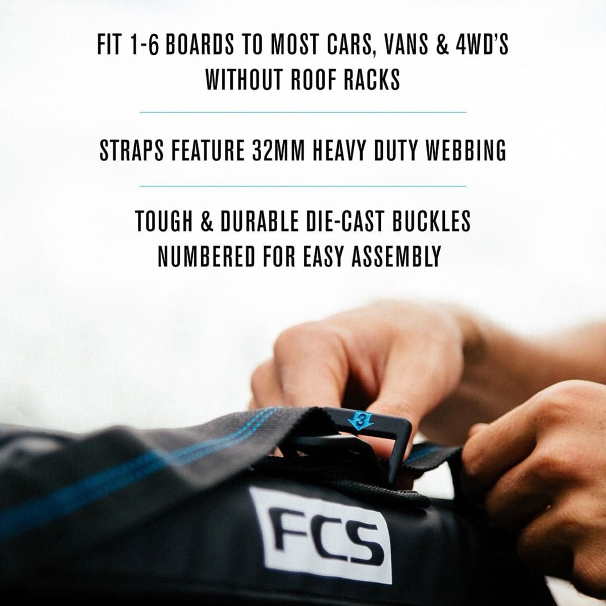 FCS Single Soft soft racks and roof straps – Surf Ontario